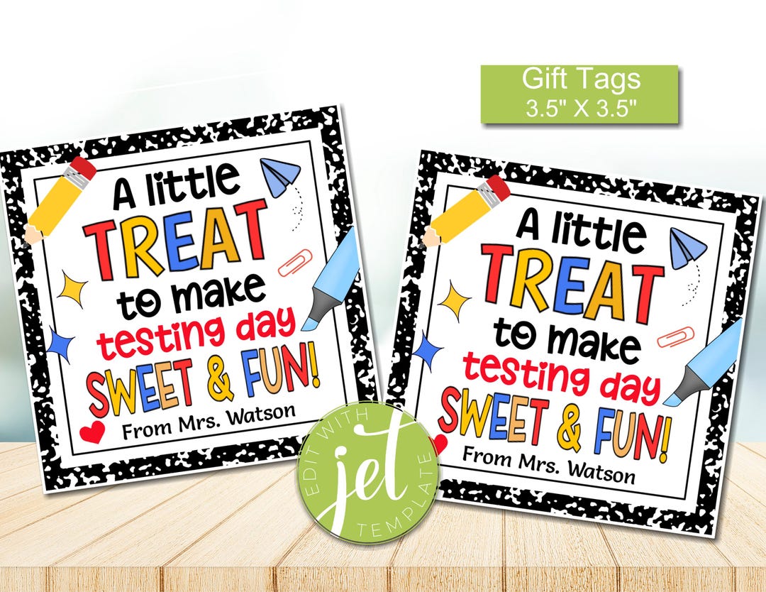 Testing Day Gift Tag, A Little Treat to Make Testing Day Sweet & Fun ...