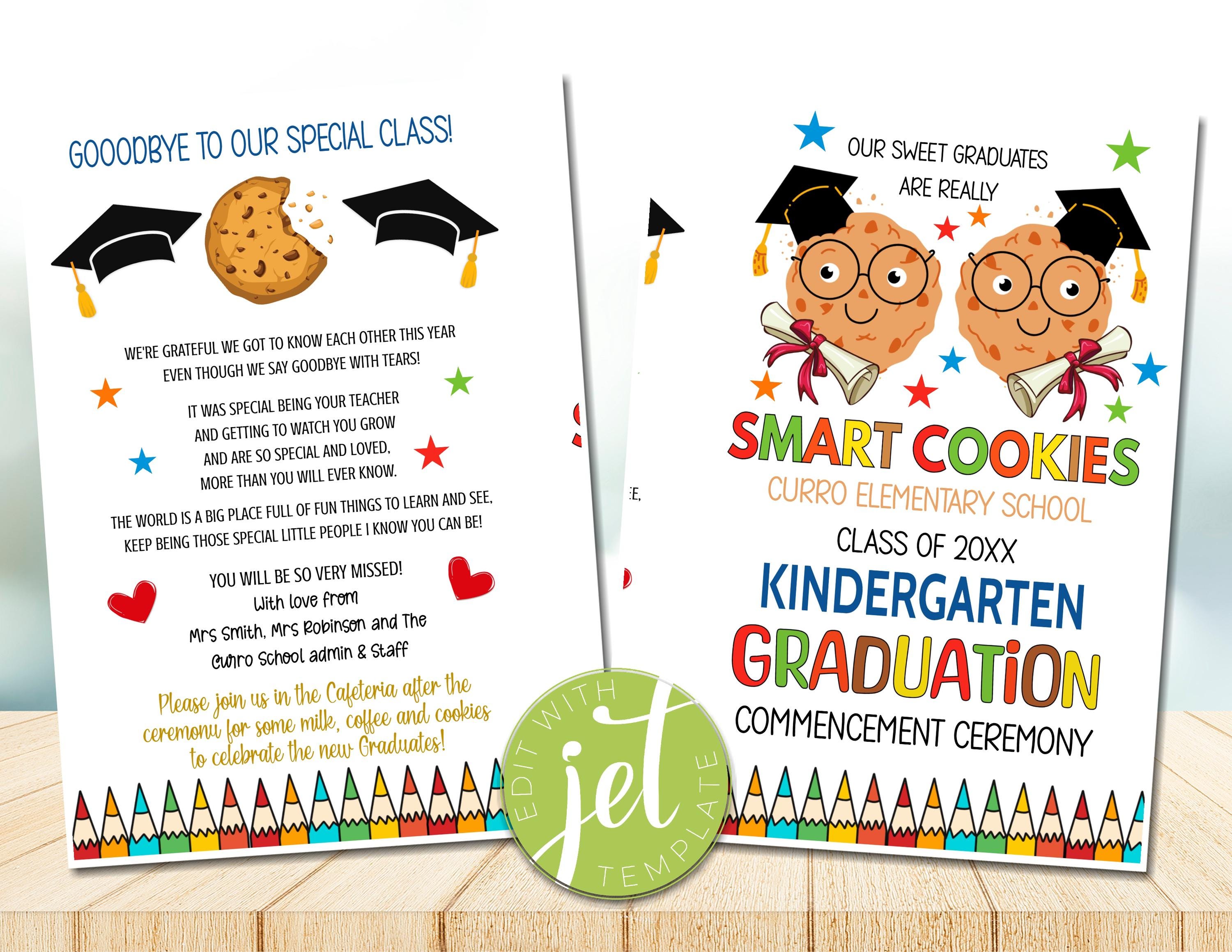 EDITABLE Smart Cookies Theme Graduation Ceremony Program, Kindergarten ...
