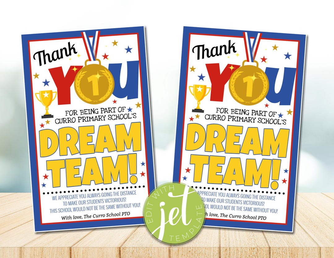 Editable Gold Medal Theme Staff Teacher Appreciation Printable Thank ...