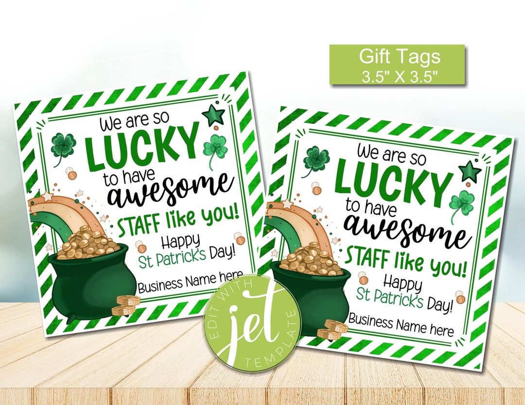 Editable Lucky to Have Staff Like You, St. Patrick's Day, Staff ...