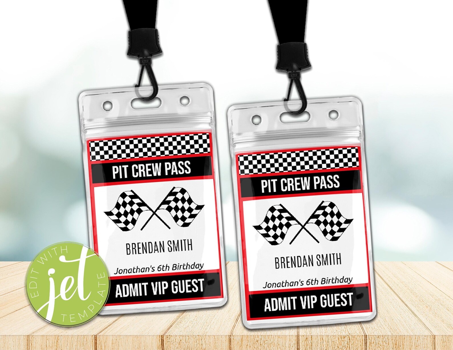 Editable Pit Crew Pass, Racing Pit Crew Party, Printable Pit Crew Badge ...