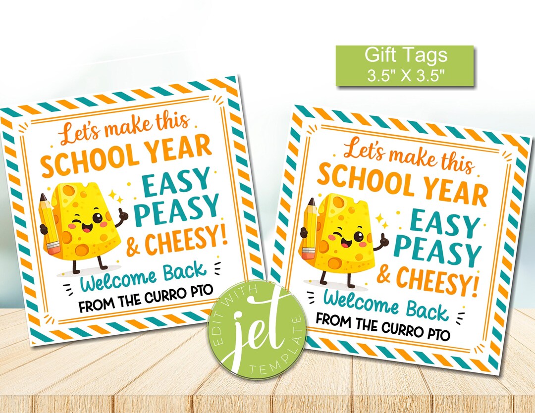 Back to School Snack Gift Tags, First Day Student Treat Tags, Printable ...