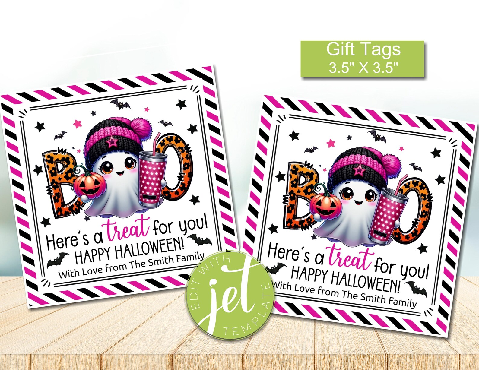 Editable Halloween Gift Tags, Happy Halloween Boo Treat Tag, Coworker ...