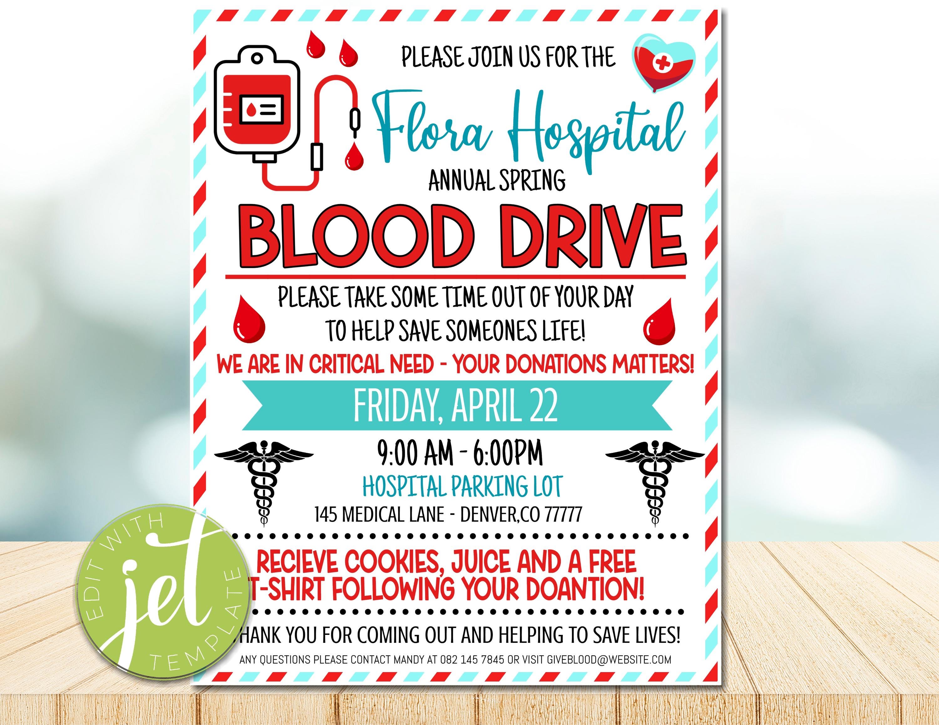 Editable Blood Driver Flyer, Community Health Flyer, Red Cross Nurse ...