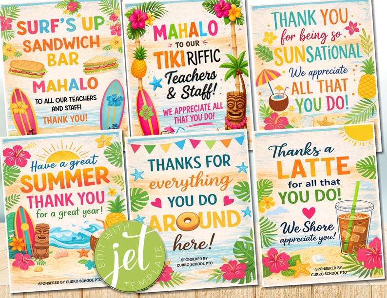 Hawaiian Teacher Appreciation Decor Bundle, Tropical Luau Classroom ...