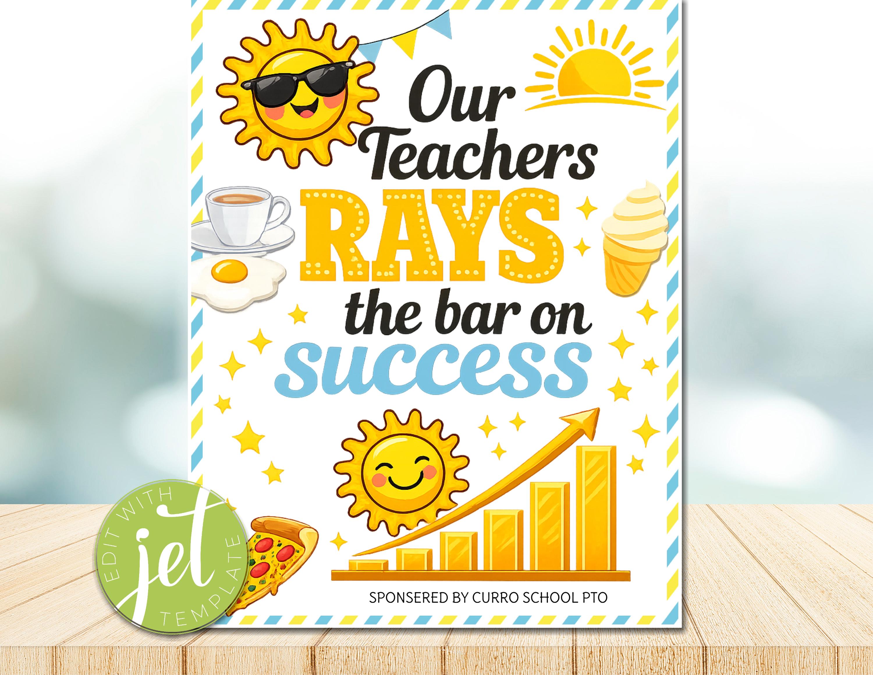 Teacher Appreciation Sunshine Poster, Staff Week Decor, Instant ...