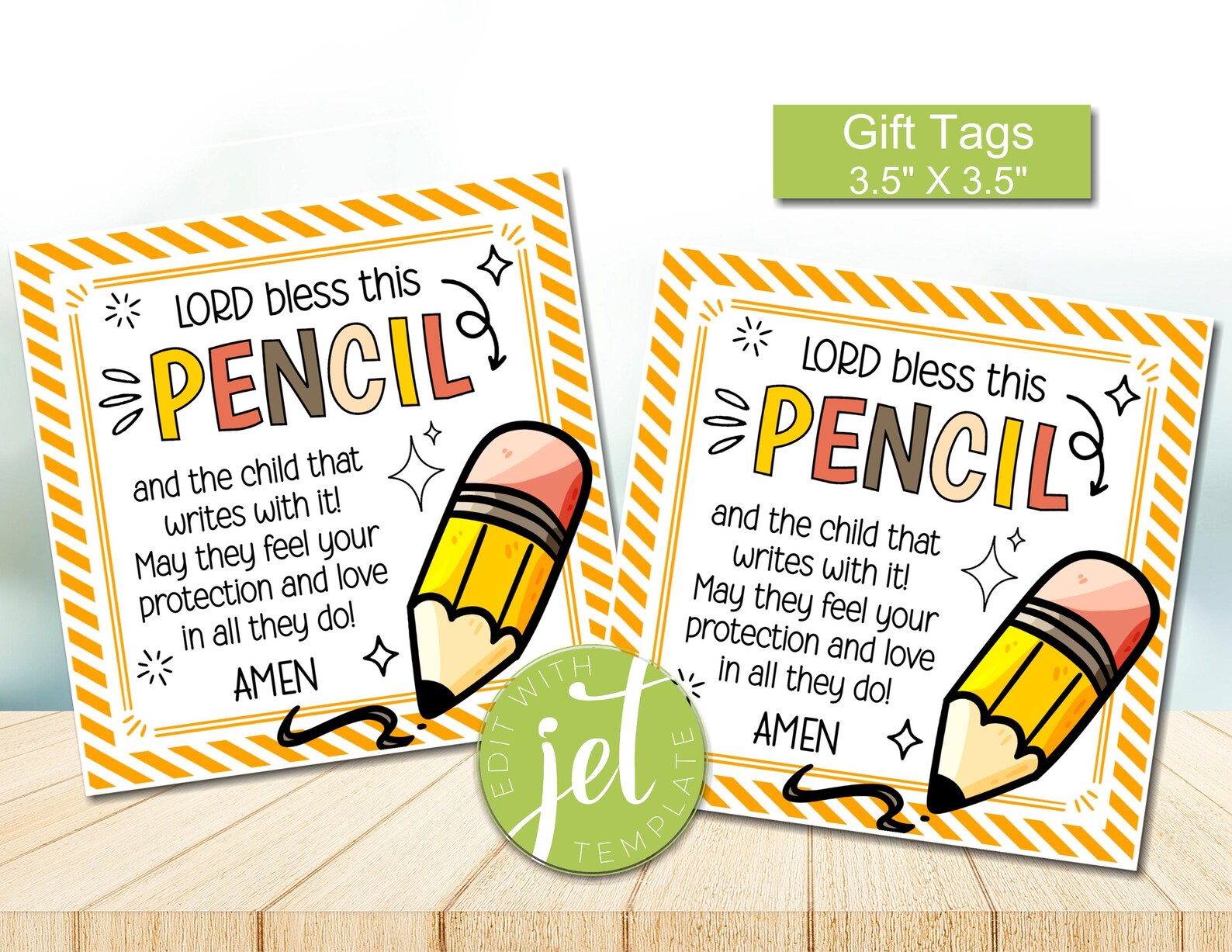 Editable Sunday School Printable, Pencil Prayer Tag, Lord Bless This ...