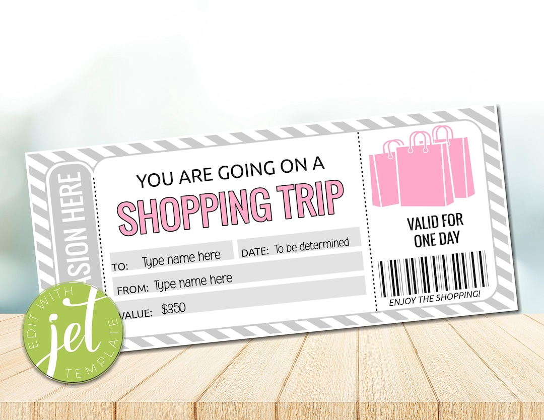 Editable Shopping Spree Voucher Template, Shopping Spree Coupon ...