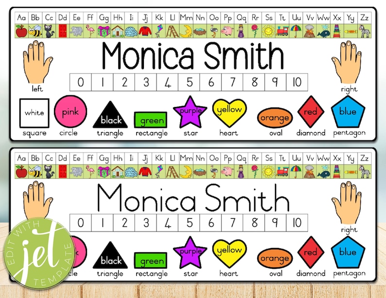 Editable Student Desk Plates, Student Name Cards, Student Desk Tags ...