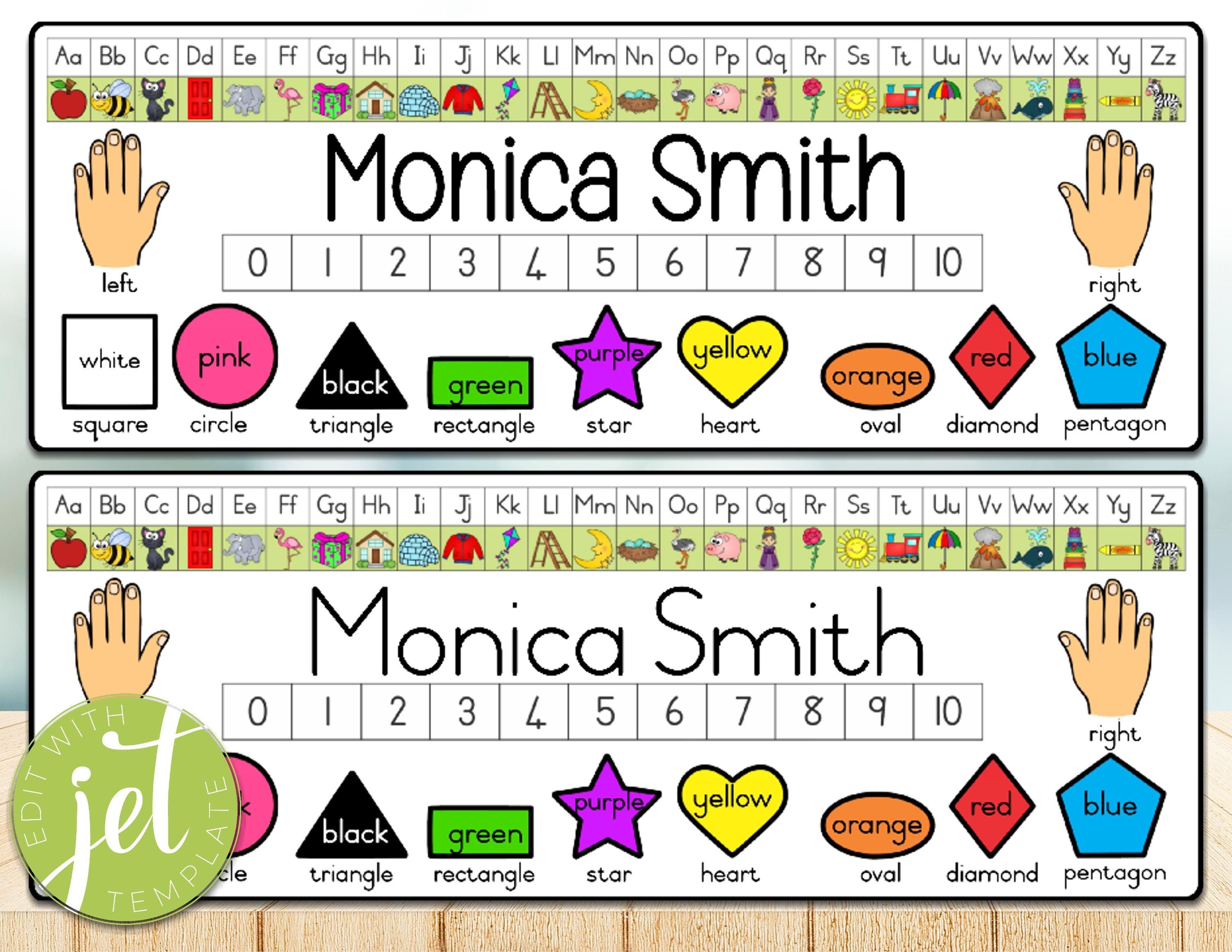 Editable Student Desk Plates, Student Name Cards, Student Desk Tags ...