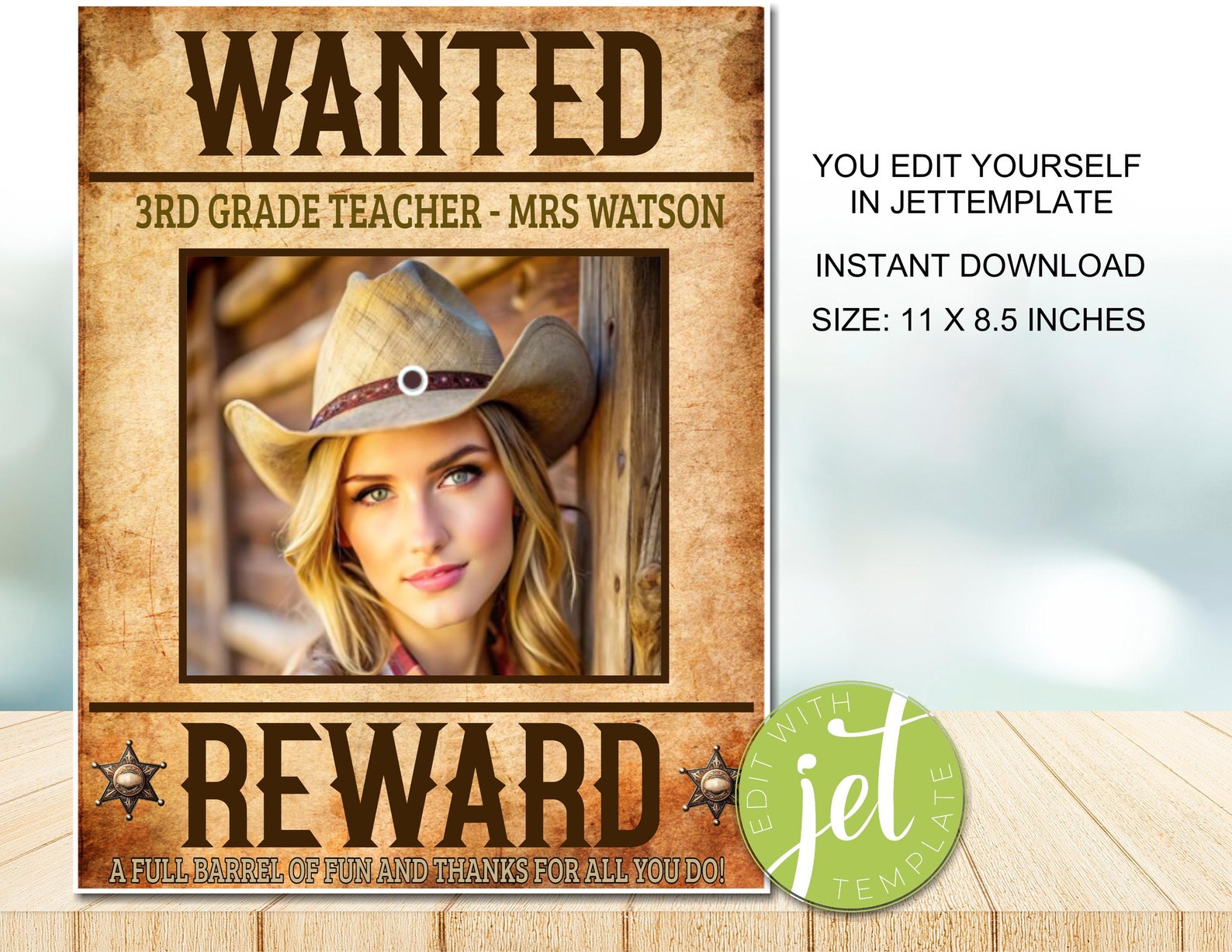 Editable Wild West Wanted Reward Poster, Western Theme Teacher Staff ...