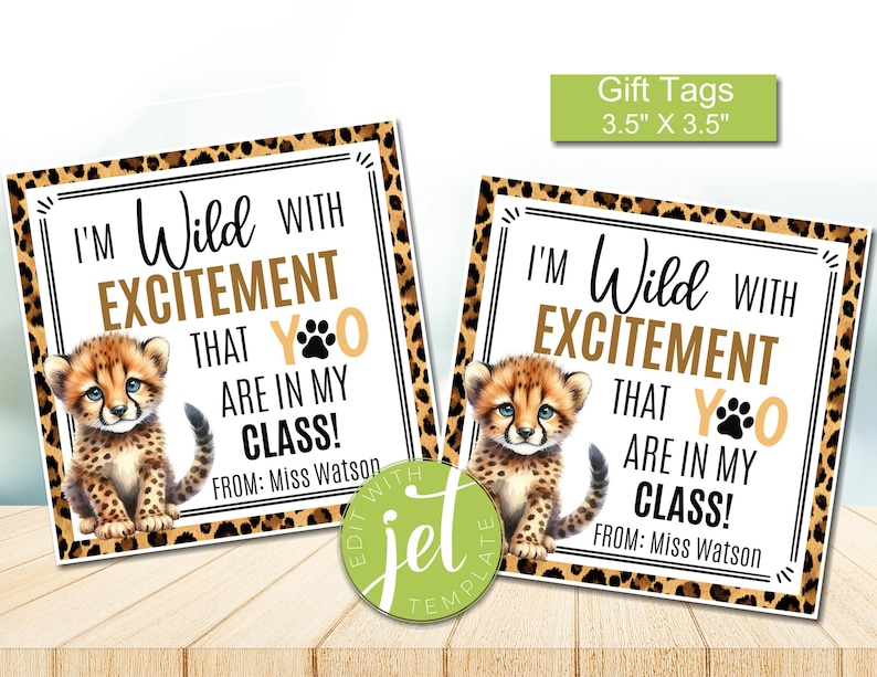Editable Cheetah 'wild With Excitement' Back to School Teacher Welcome ...