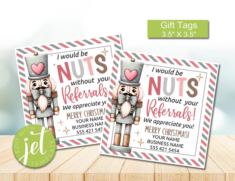 Editable Christmas Nuts Realtor Pop by Gift Tags, We'd Go Nuts Without ...