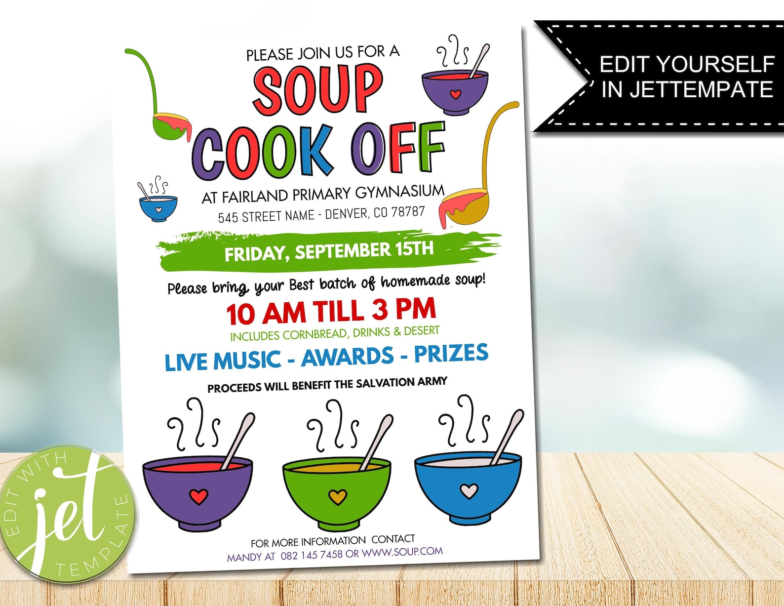 EDITABLE Soup Cook-off Flyer, Fall Work Competition, Winter Soup ...