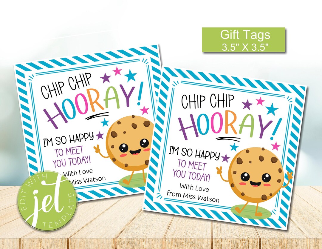 Editable Chip Chip Hooray I'm so Happy to Meet You Today, Gift for Back ...