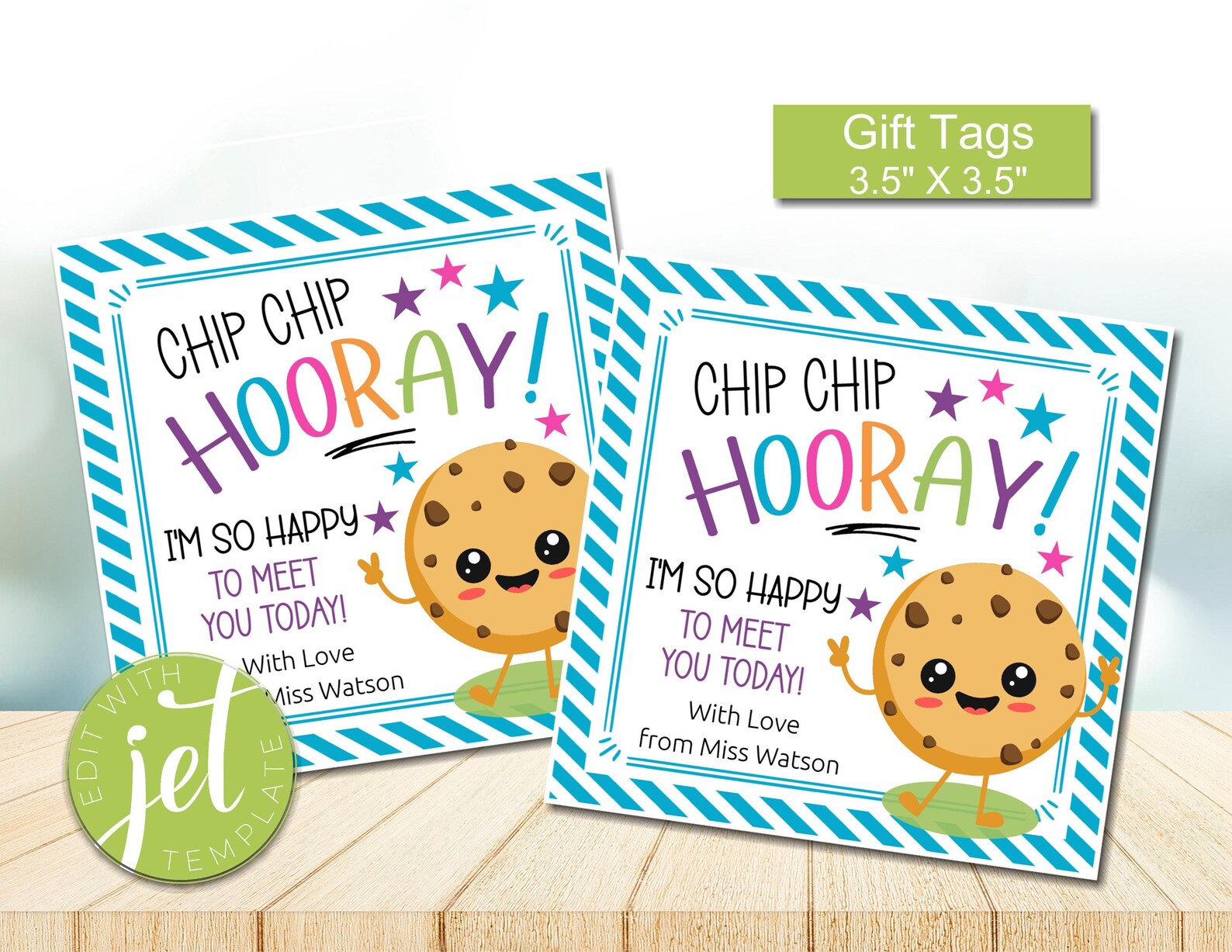 Editable Chip Chip Hooray I'm so Happy to Meet You Today, Gift for Back ...
