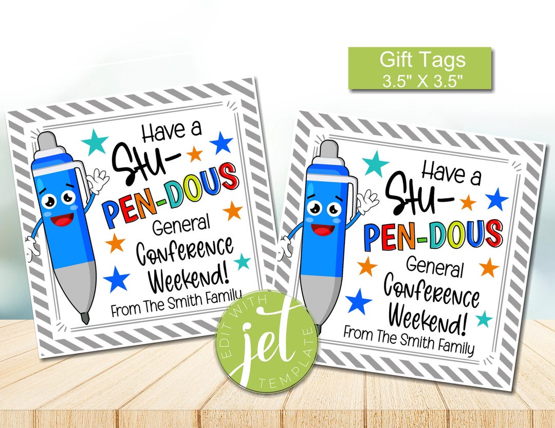 Editable LDS General Conference Treat Tag, Primary General Conference ...