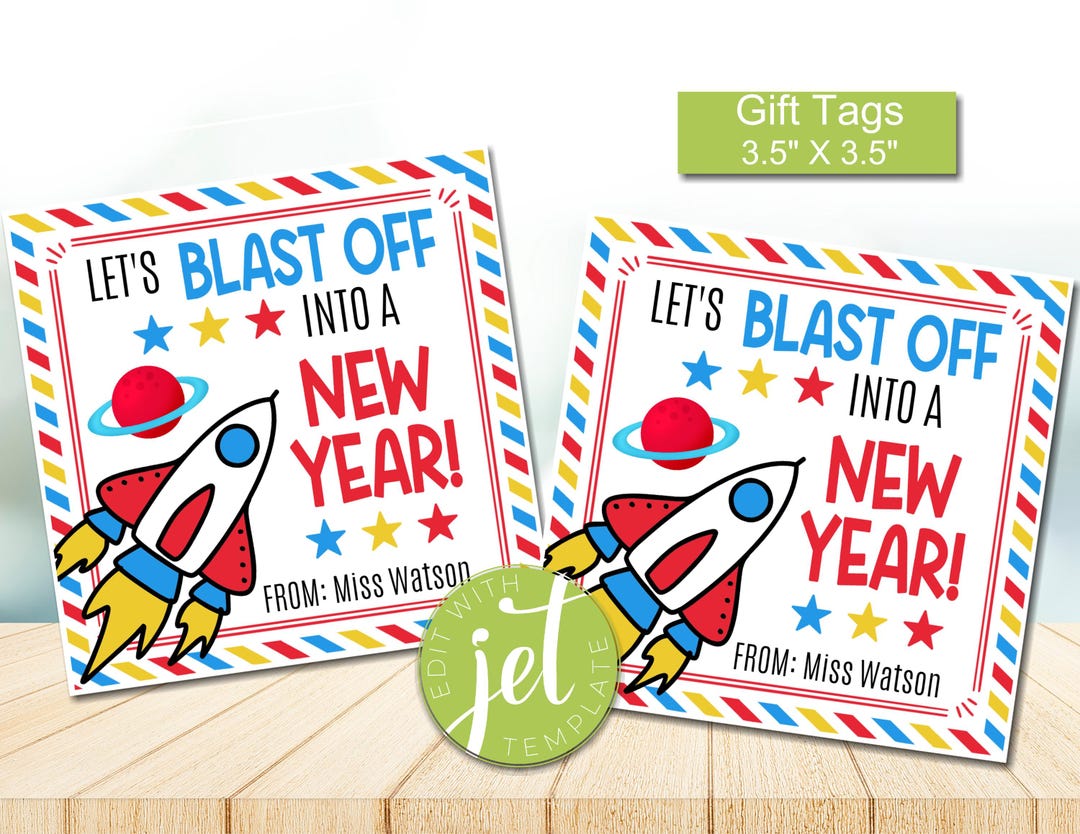 Editable Rocket Blast Into New Year Back to School Welcome Tag, Back to ...