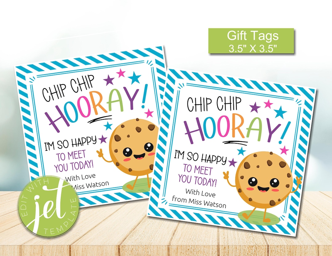 Editable Chip Chip Hooray I'm so Happy to Meet You Today, Gift for Back ...