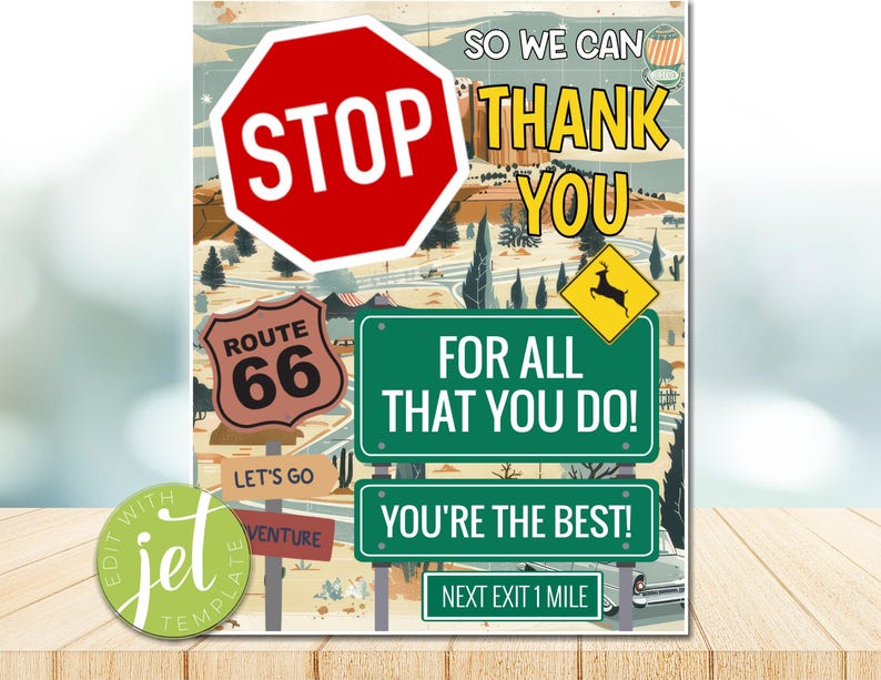 Road Trip Teacher Appreciation Week Posters, Set of 4 Travel Theme ...