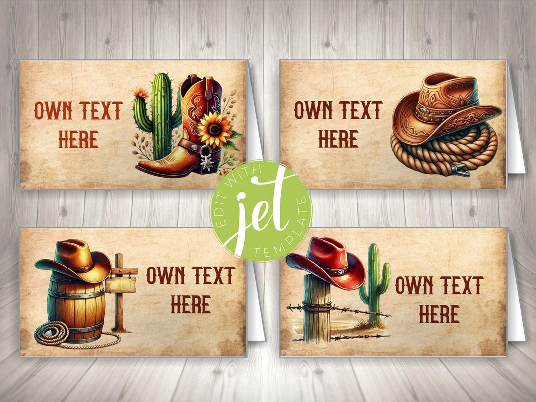Editable Western Party Theme Printable Food Tent Labels, Instant ...