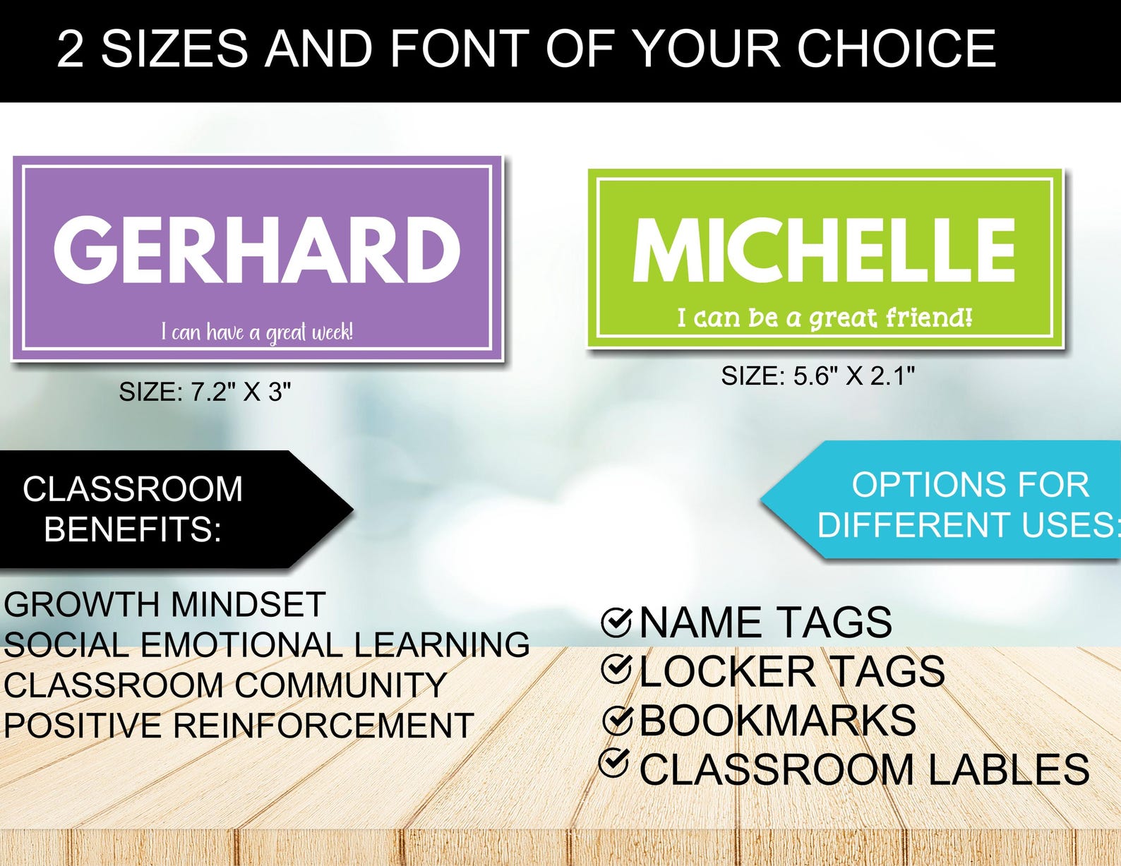 Editable Growth Mindset Student Desk Name Tags, Locker Name Plates, 2 ...