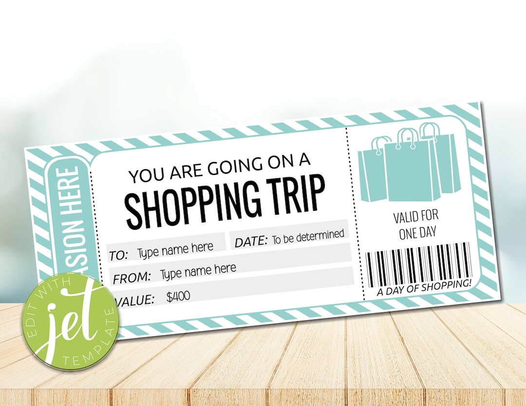 Editable Shopping Spree Voucher Template, Shopping Spree Coupon ...