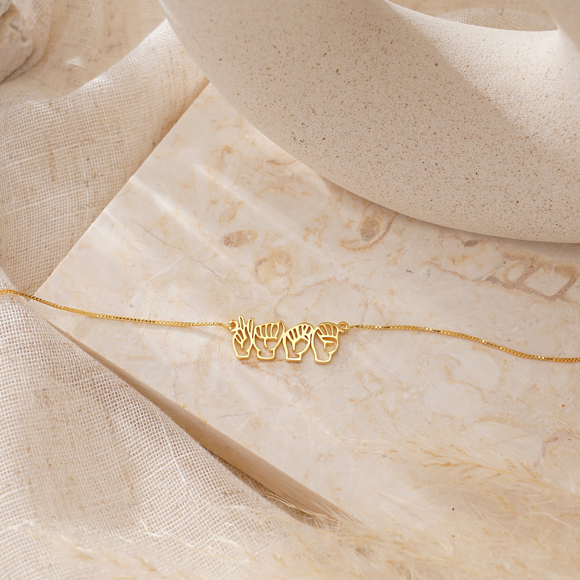 Custom Sign Language Necklace, Name Necklace in Sign Language ...