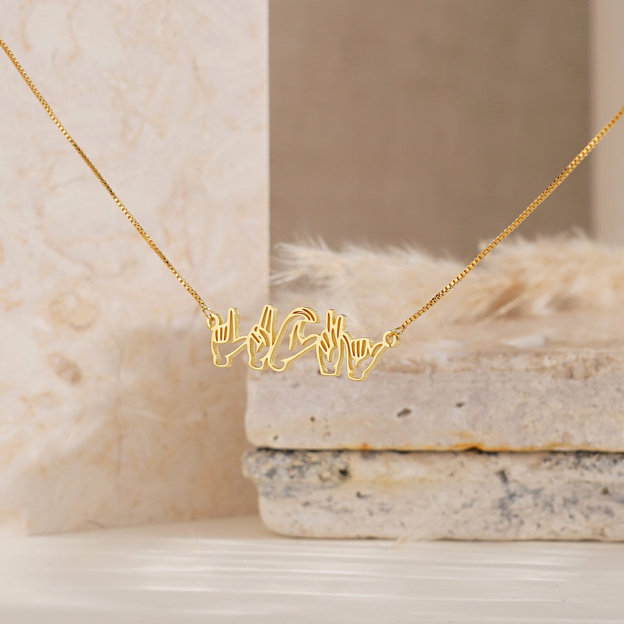 Custom Sign Language Necklace, Name Necklace in Sign Language ...