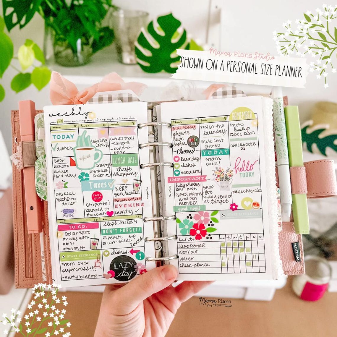 A6 || 2025 Vertical Week on 2 Pages || Scripted Weekly || Two Planner ...