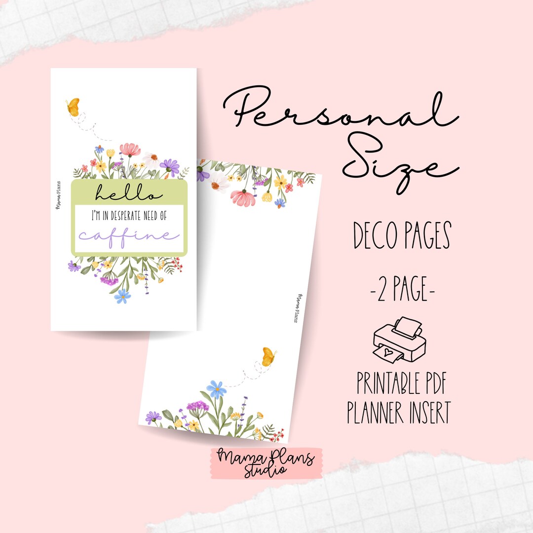 Personal || Caffeine Name Tag Dashboard || Planner Page, Printable ...
