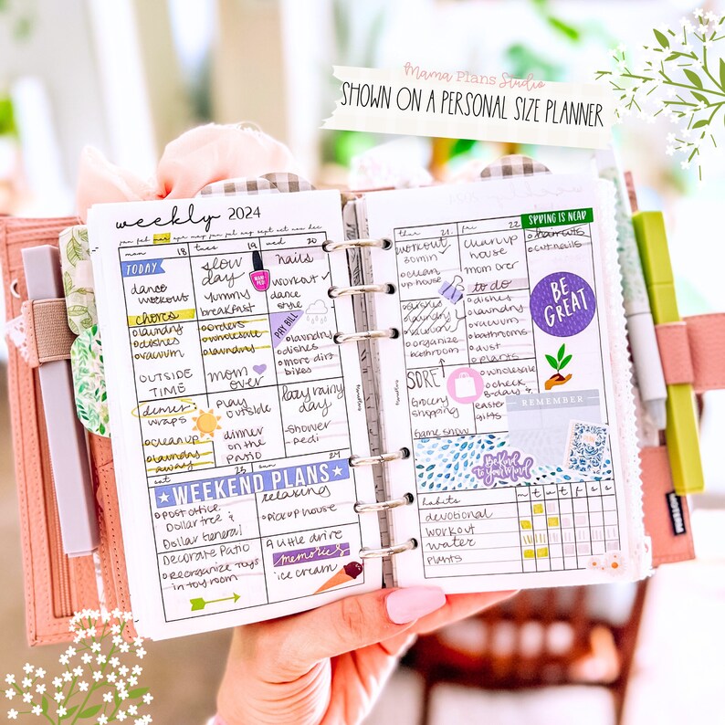A5 || 2025 Vertical Week on 2 Pages || Scripted Weekly || Two Planner ...