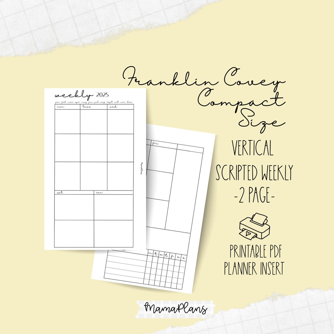 FCC || 2025 Vertical Week on 2 Pages || Scripted Weekly || Two Planner ...