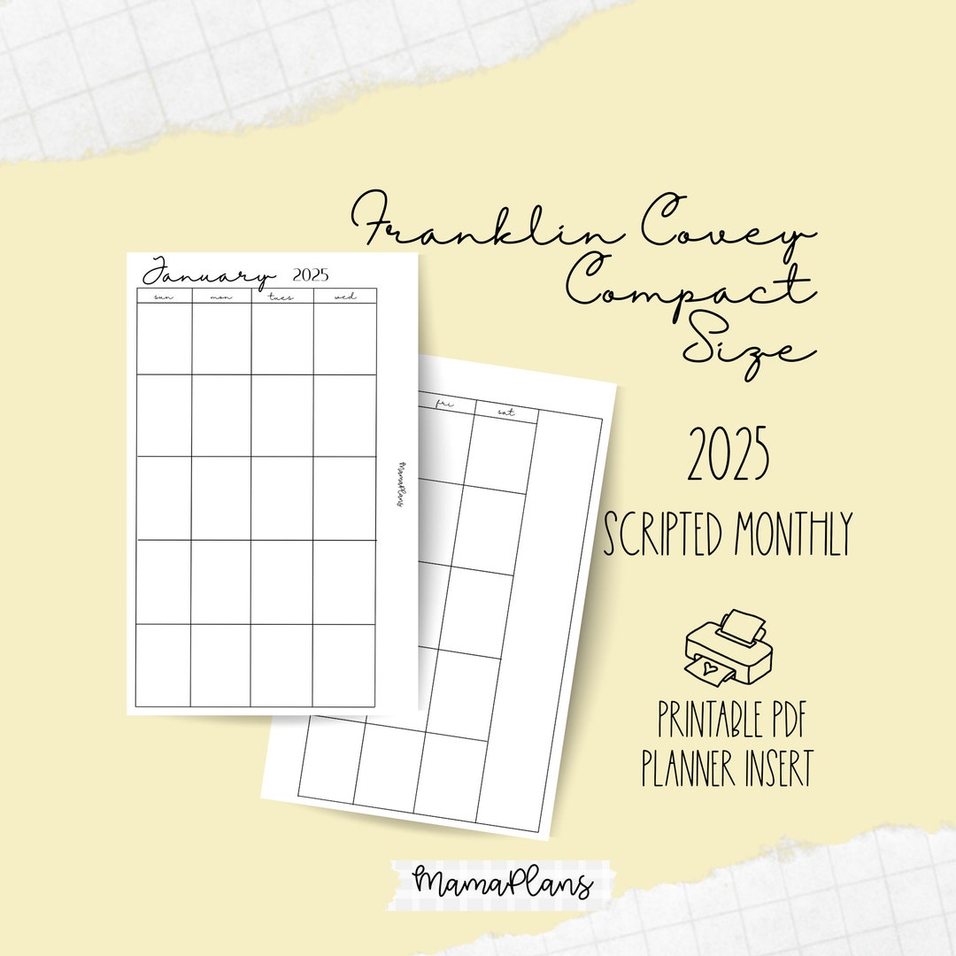 FCC || 2025 Monthly on 2 Pages || Scripted || Two Planner Pages ...