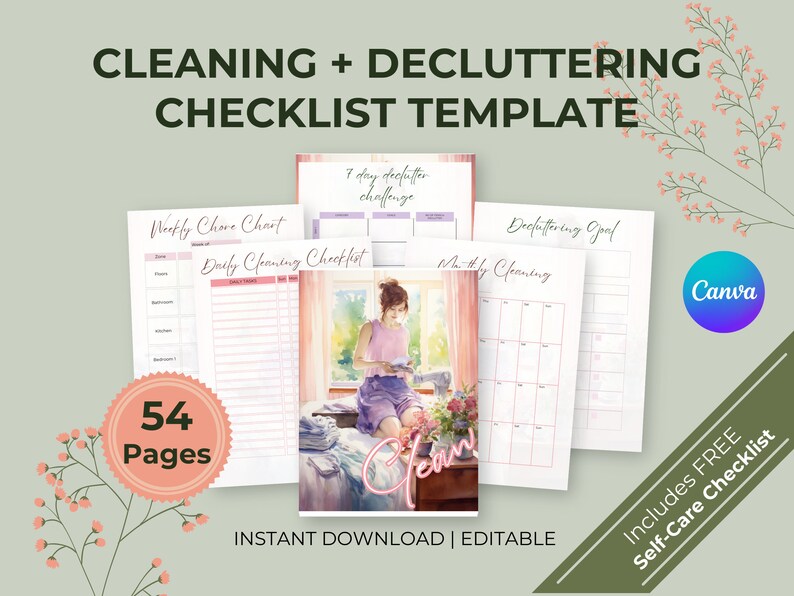 Ultimate Cleaning Checklist Editable Declutter Checklist Printable ...