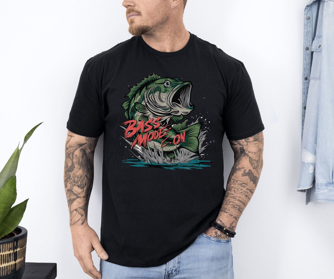 Largemouth Bass Fishing T-shirt Bass Mode on Bass Fishing Gift, Gift ...