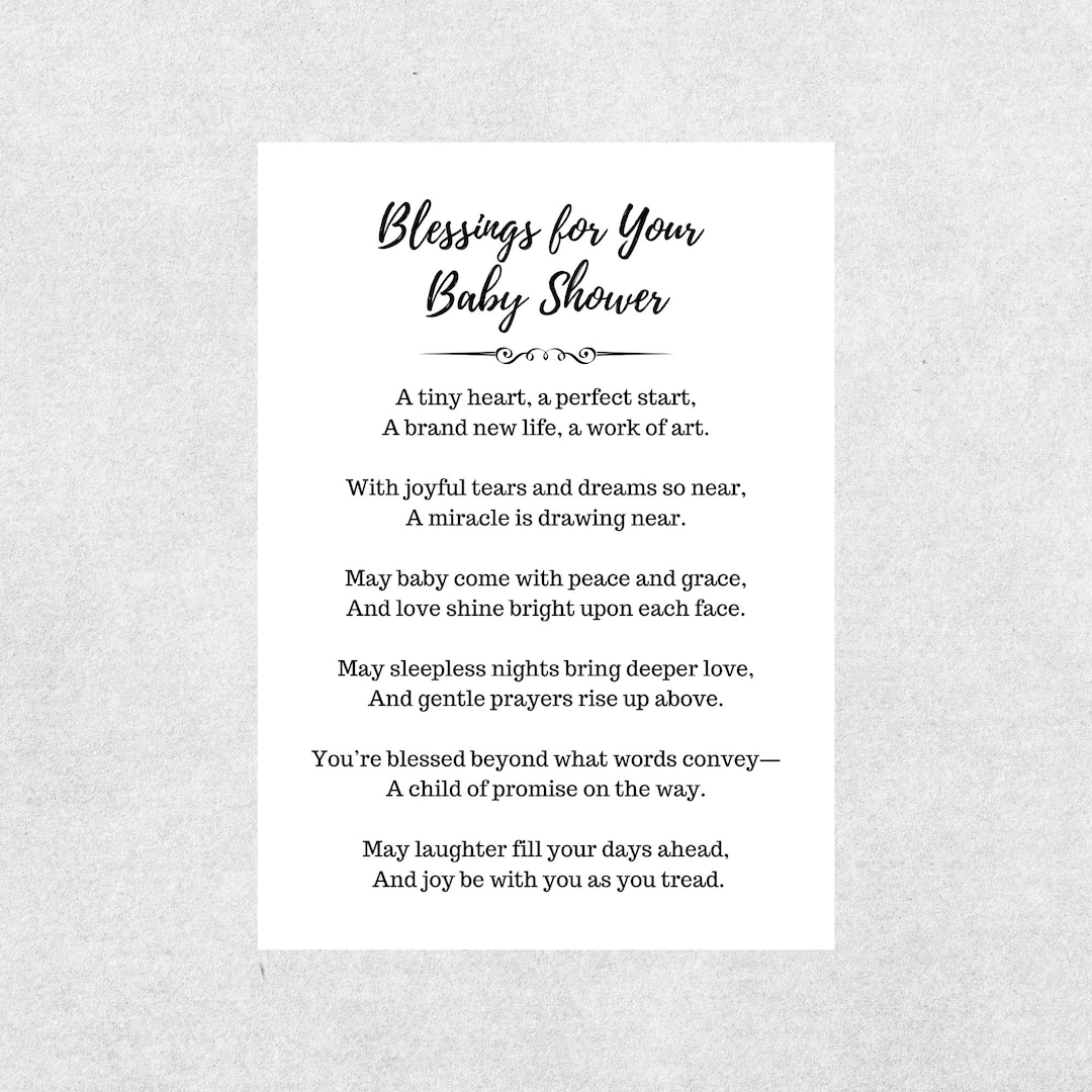 Baby Shower Blessing Card Printable Newborn Celebration Christian ...