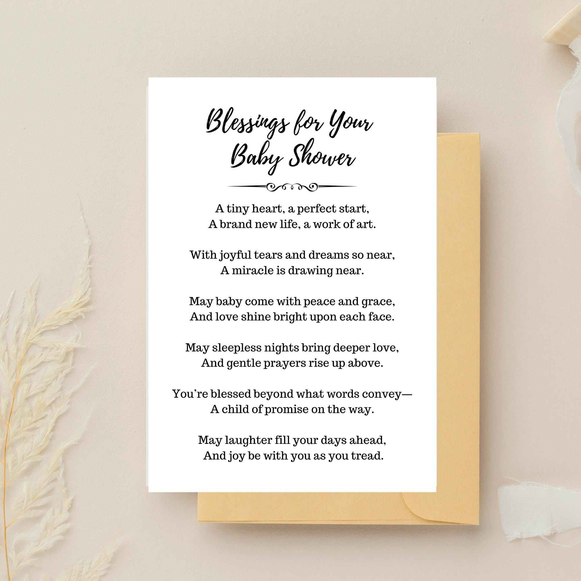 Baby Shower Blessing Card Printable Newborn Celebration Christian ...