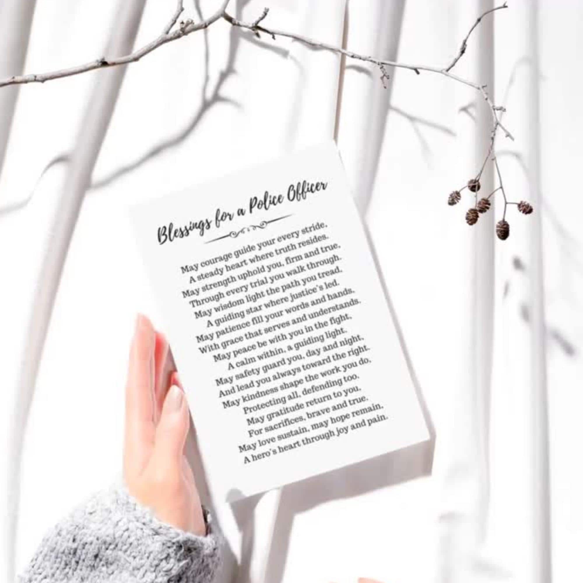 Police Officer Blessing Printable Card Christian Law Enforcement Gift ...