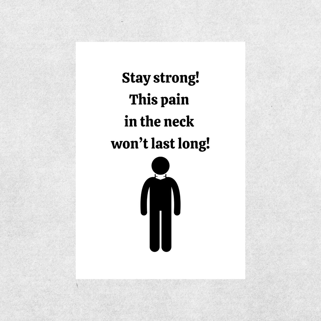 Funny Neck Card Printable Get Well Soon Card Post Neck Surgery Recovery ...