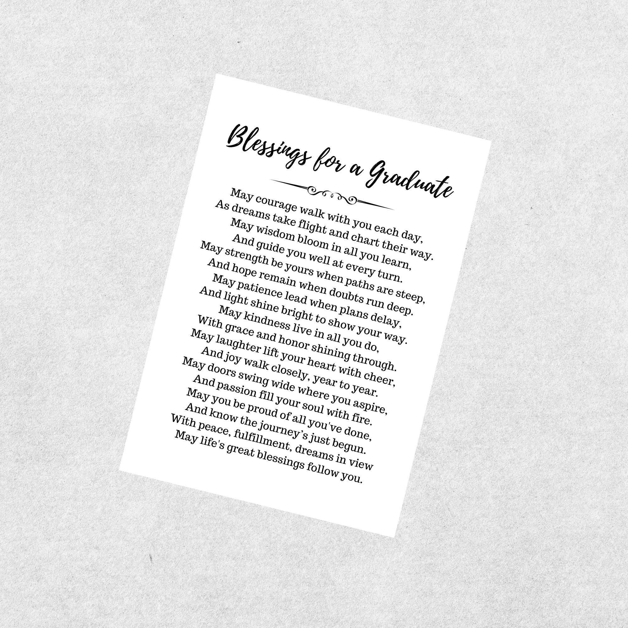 Graduate Blessings Card Graduation Congratulations Card High School ...