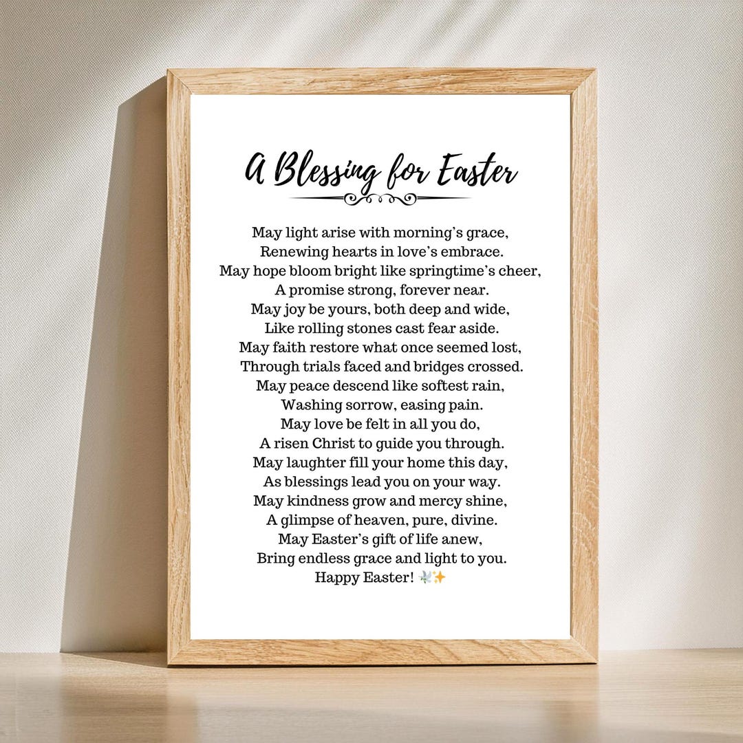 Easter Blessing Printable Christian Wall Art Religious Easter Gift ...