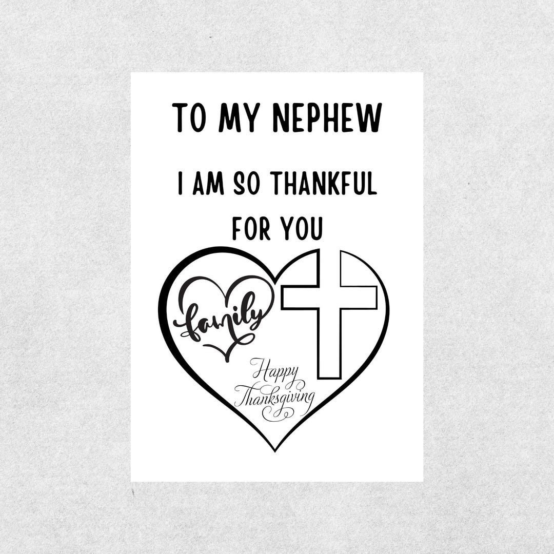 Thanksgiving Card for Nephew Christian Blessing Printable Faith Based ...