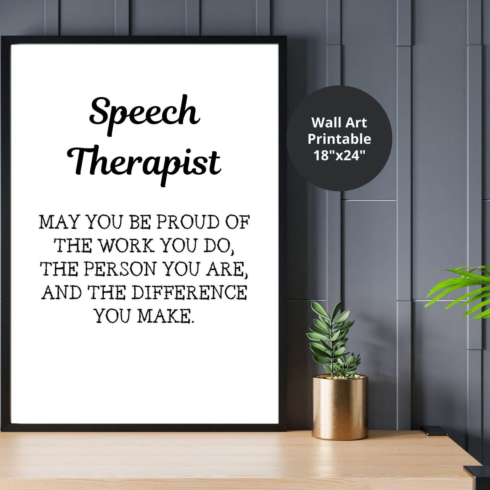 Speech Therapist Gift Printable SLP Wall Art Speech Language ...