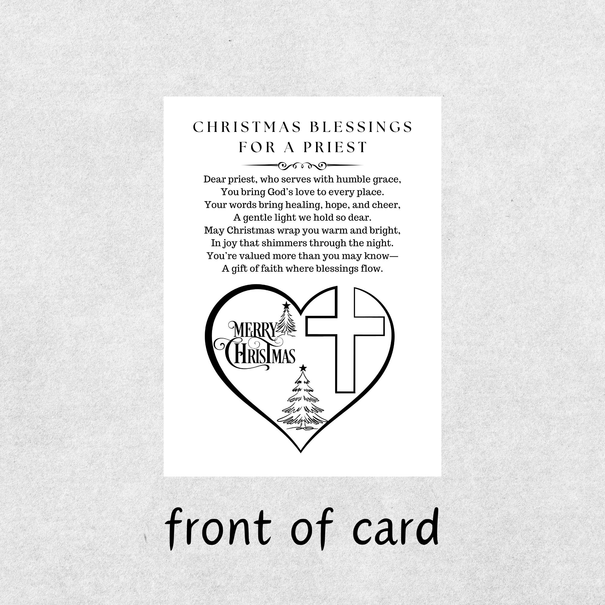 Christmas Blessings Card for a Priest Christian Poem Prayer Printable ...
