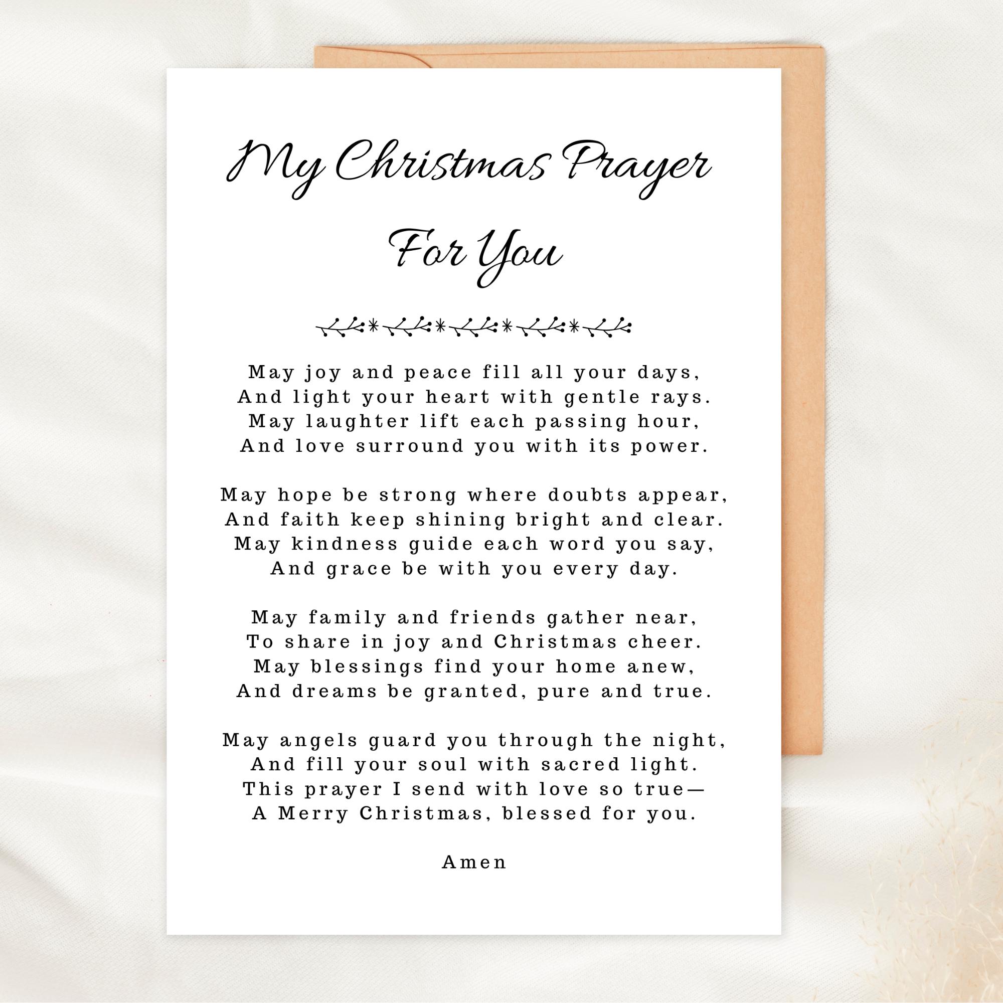 My Christmas Prayer for You Card Christian Printable Faith Based ...