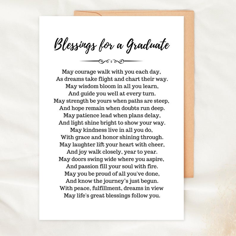 Graduate Blessings Card Graduation Congratulations Card High School ...