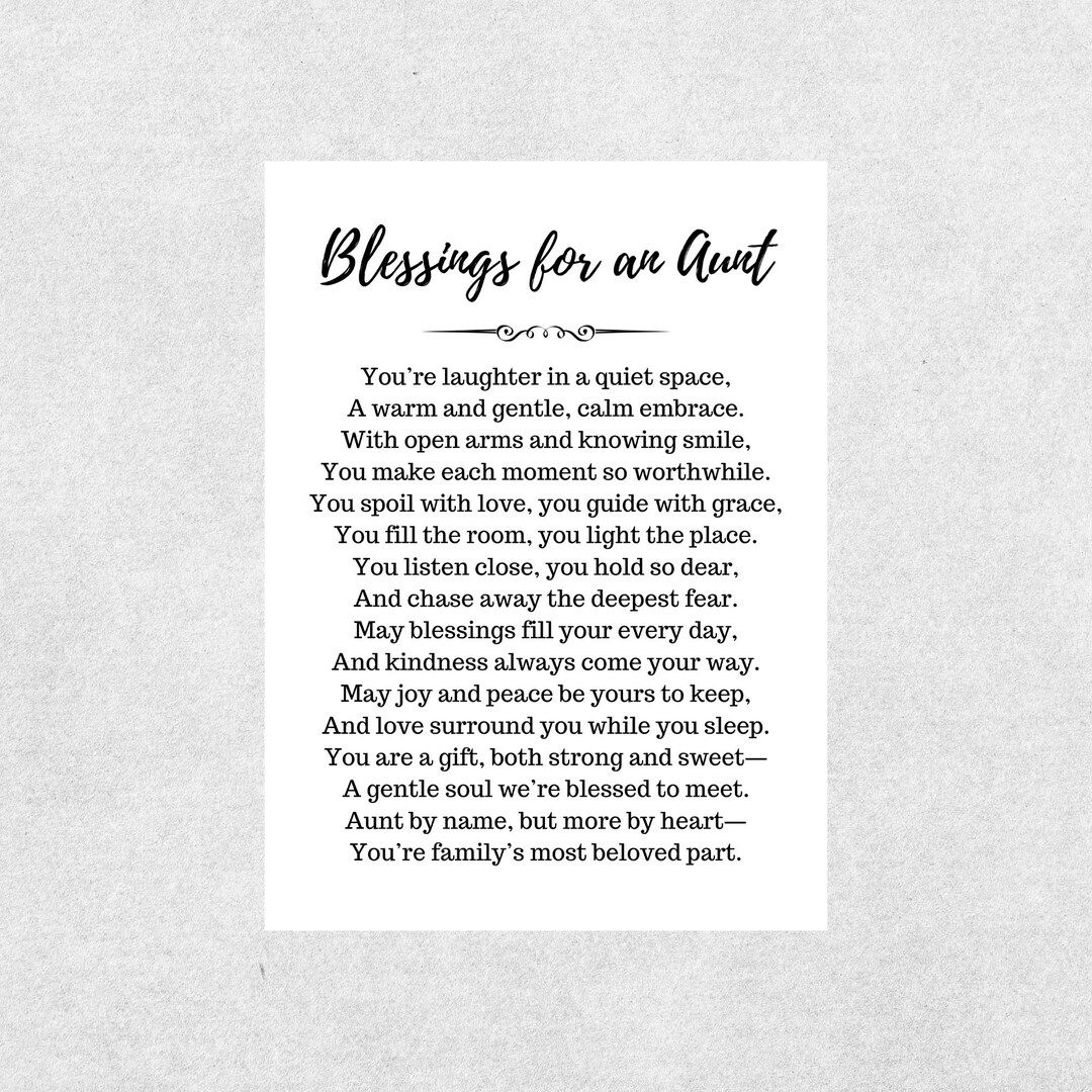 Aunt Blessings Card Inspirational for Aunt Christian Greeting Card ...