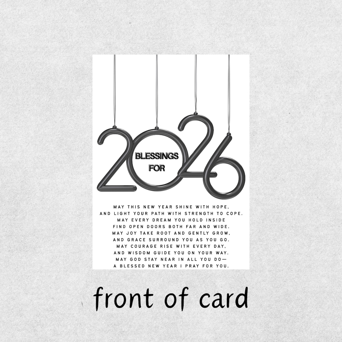 Blessings for 2026 Card Christian Poem Prayer Printable Encouragement ...
