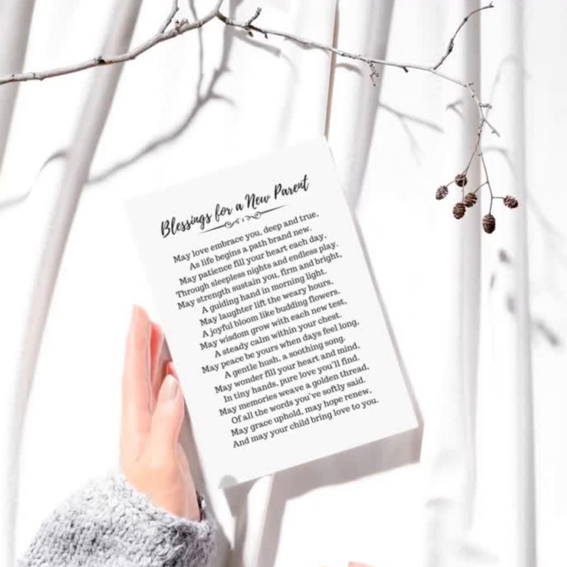 New Parent Blessing Card Printable Baby Shower Gift New Parent Prayer ...
